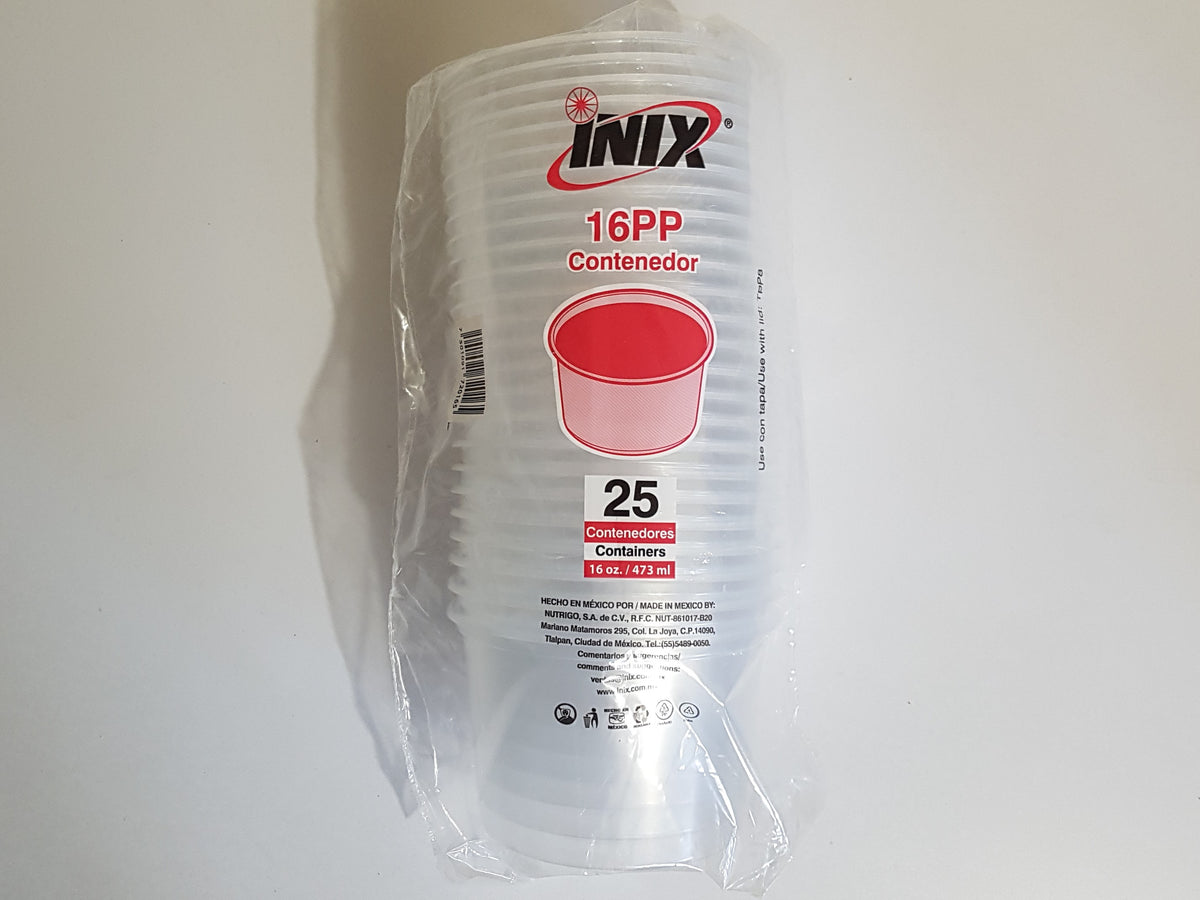 ENVASE 473 ML 16 OZ (16PP) INIX 25 PZ – El Mundo de los Dulces