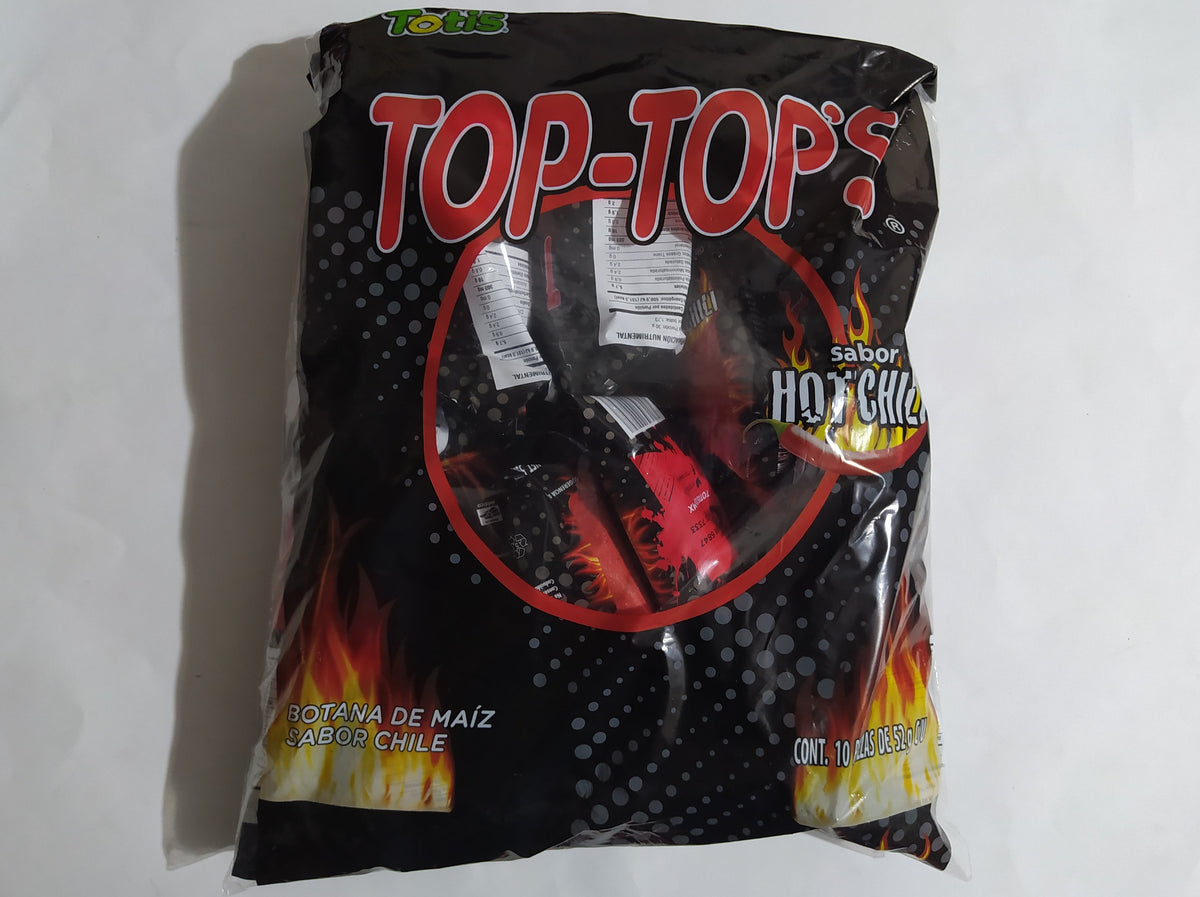 MEGA TOTIS TOP TOPS HOT CHILI 52 GR/10 PZ – El Mundo de los Dulces