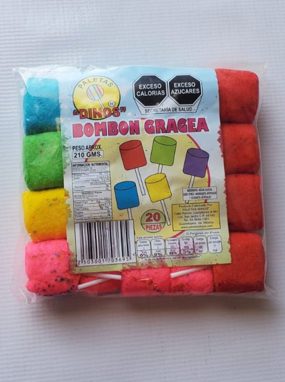 BOMBON GRAGEA COLORES DINOS 20 PZ – El Mundo de los Dulces