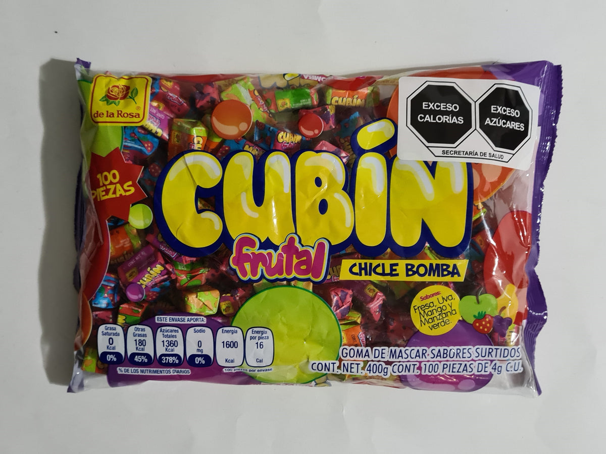 CHICLE CUBIN FRUTAL DLR 100 PZ – El Mundo de los Dulces