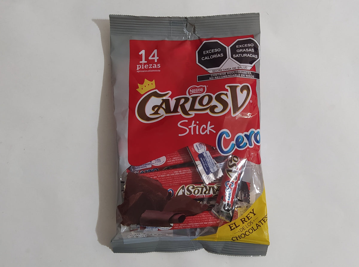 CHOC CARLOS V SIN AZUCAR STICK NESTLE 14 PZ – El Mundo de los Dulces