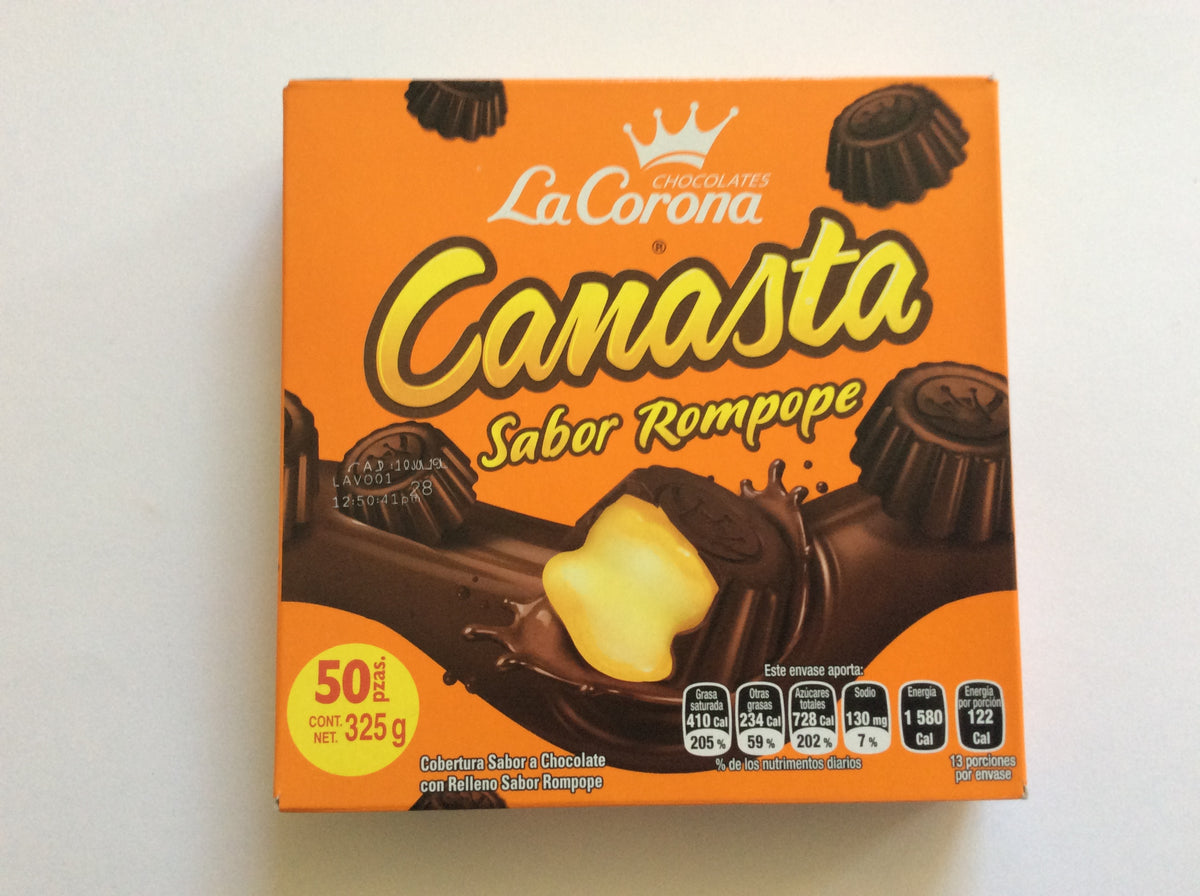 CHOCOLATE CANASTA ROMPOPE *RO 50 PIEZAS – El Mundo de los Dulces
