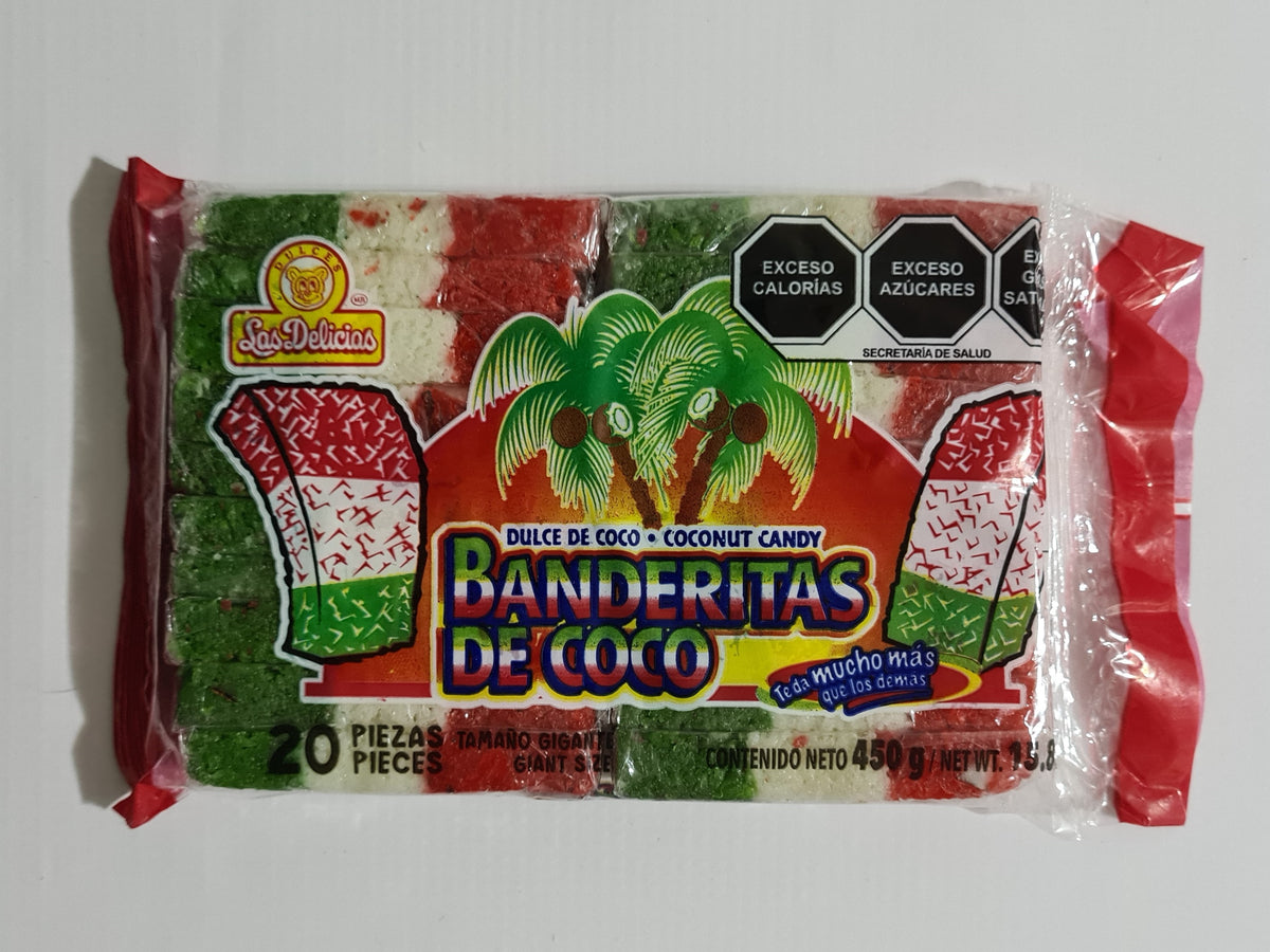 COCADA BANDERA GIGANTE 450 GR DELICIAS 20 PZ – El Mundo de los Dulces