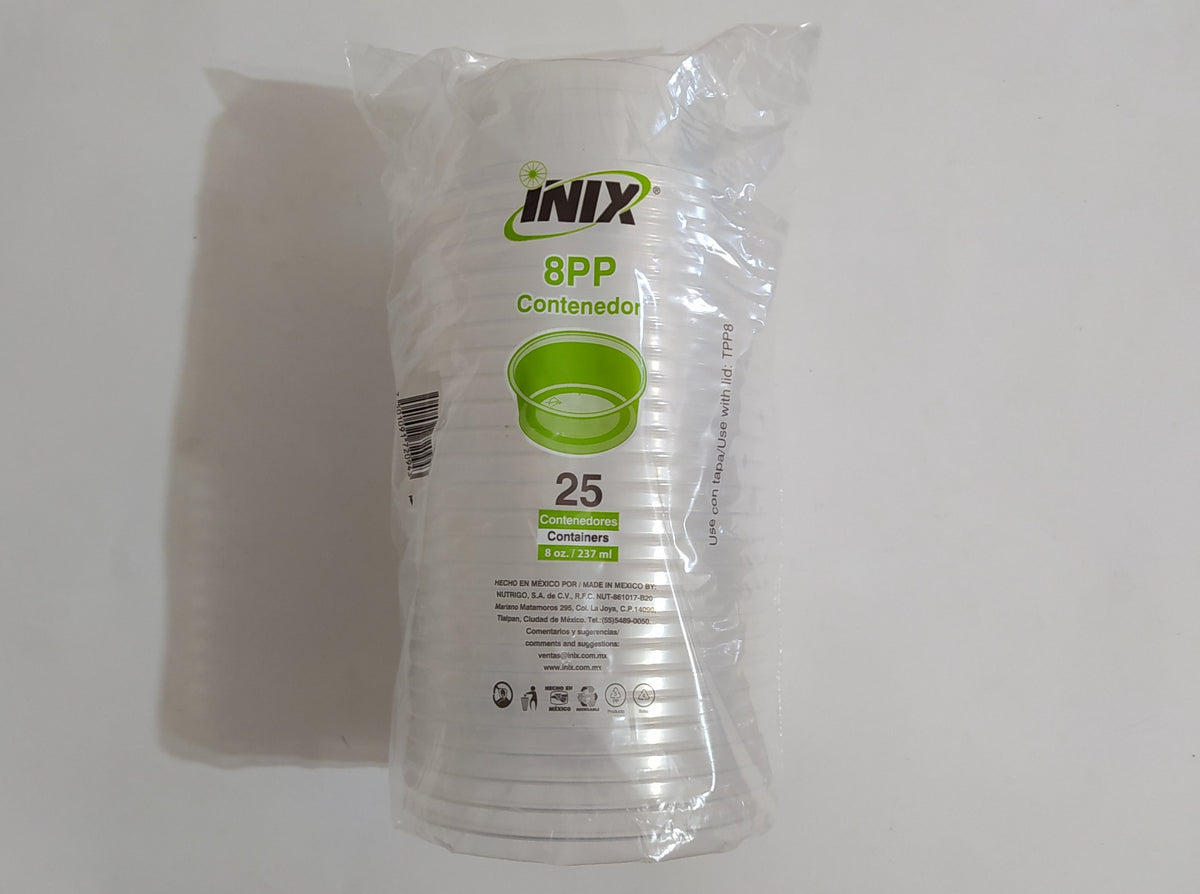 ENVASE 240 ML 8 OZ (8PP) INIX 25 PZ – El Mundo de los Dulces