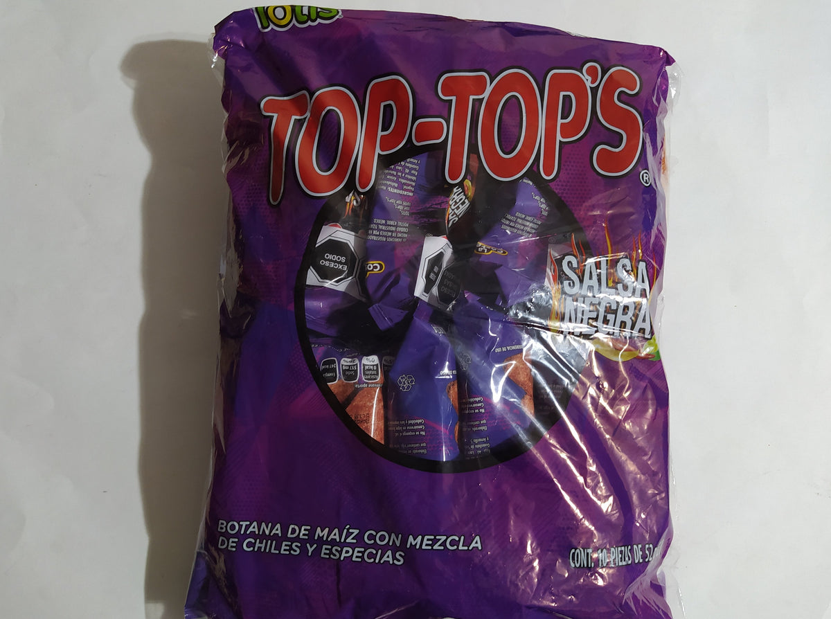 MEGA TOTIS TOP TOPS SALSA NEGRA 52 GR/10 PZ – El Mundo de los Dulces