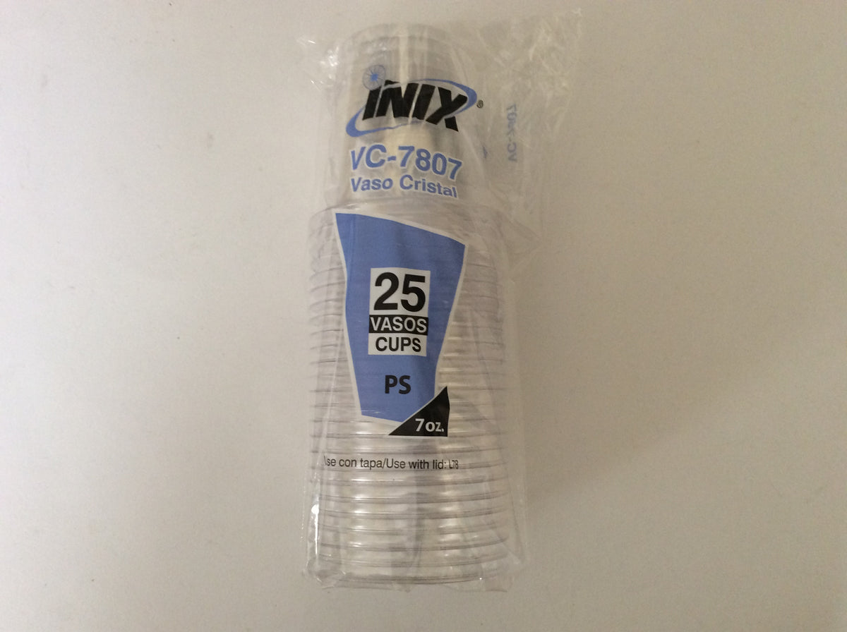 VASO CRISTAL 7 OZ INIX VC7807 25 PIEZAS – El Mundo de los Dulces